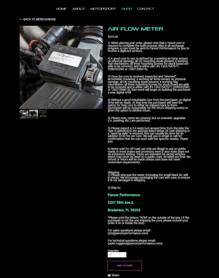 Modernized E30 Digitized Air Flow Meter (M20 AFM) | RTS - Your Total ...