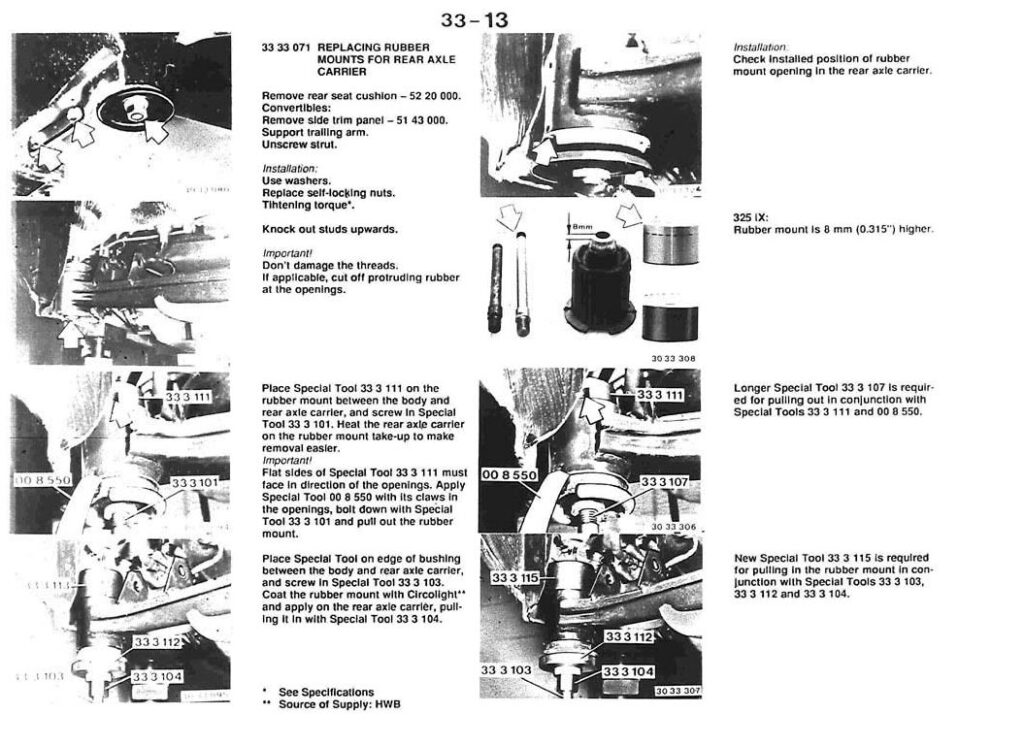 E30 Rear Subframe Bushing Tool for Removal and Install | RTS - Your ...